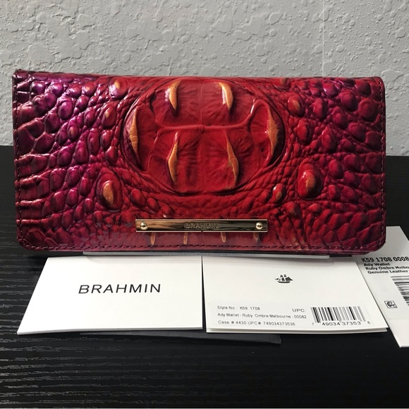 Brahmin | Bags | Brahmin Ruby Ombr Melbourne Leather Ady Slim Wallet ...